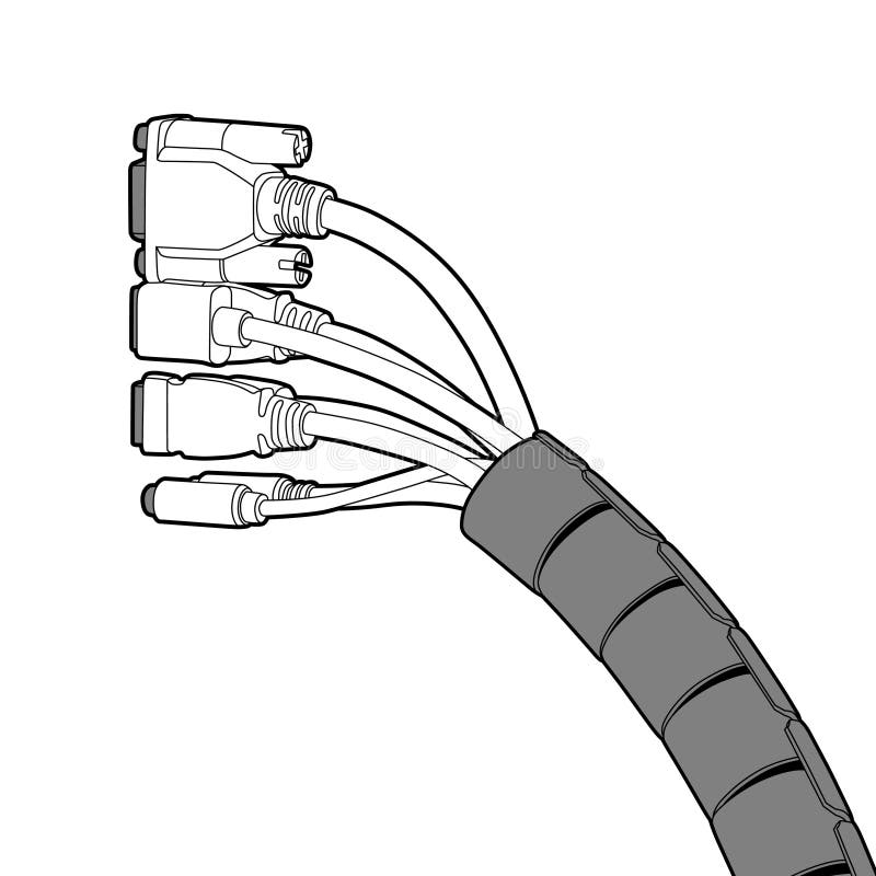 Professional Vector Illustration of Spiral Wrap - Line Drawing, Black ...