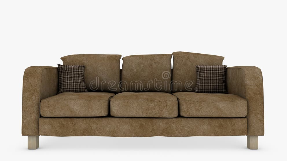 Couch Front View stock illustration. Illustration of soft - 32014352