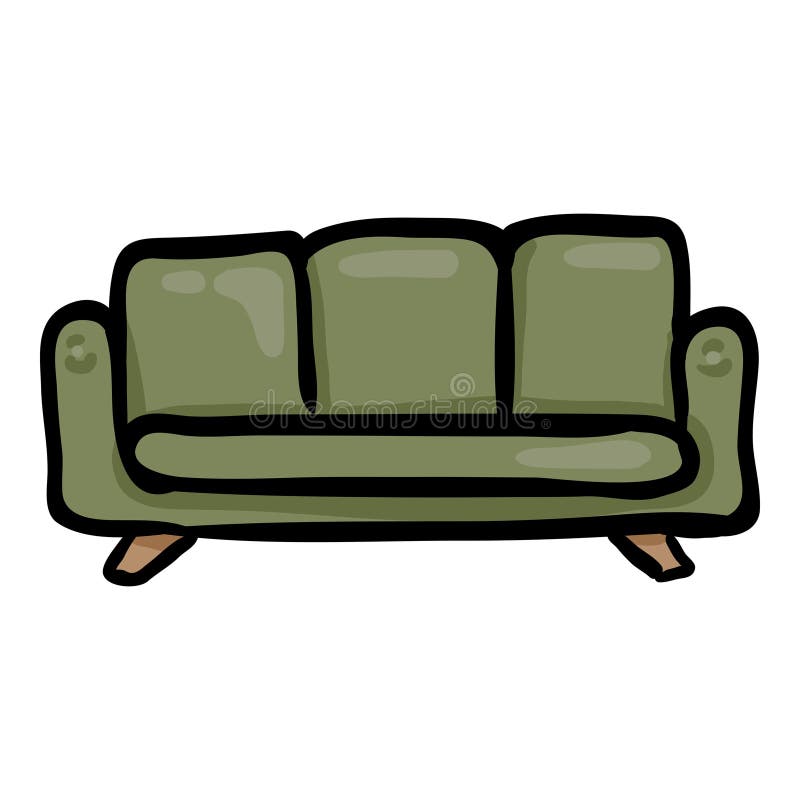 Couch - Hand Drawn Doodle Icon Stock Vector - Illustration of couch ...