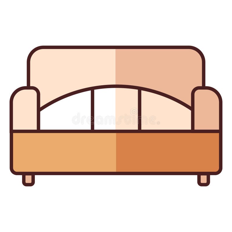 Couch LineColor Illustration Stock Vector - Illustration of furniture ...