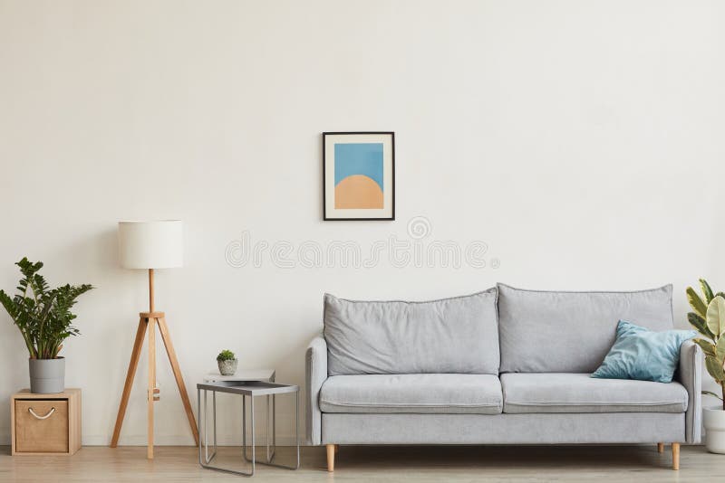 Couch in Minimal Home Interior Stock Photo - Image of minimal, flat ...