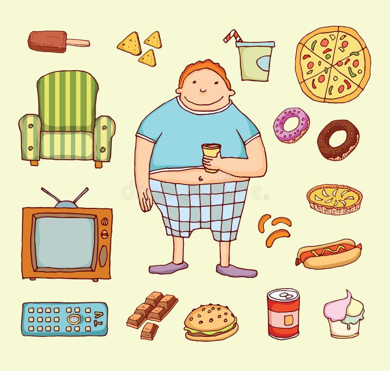 Couch Potato Cartoon. Vector Illustration Stock Vector - Illustration ...