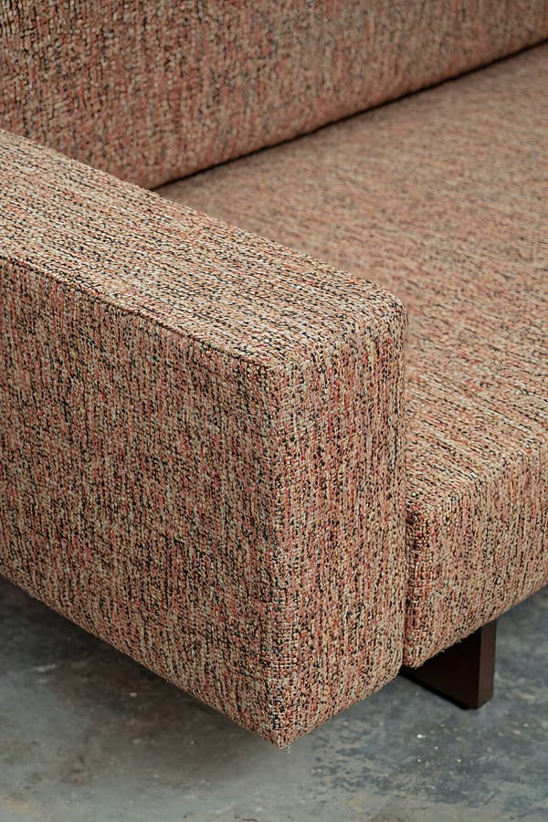 A Couch with a Red and Brown Pattern Stock Photo - Image of chair ...