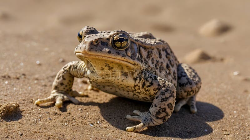Couch S Spade Foot Toad Hopping Across a Sandy Desert with Dust Clouds ...