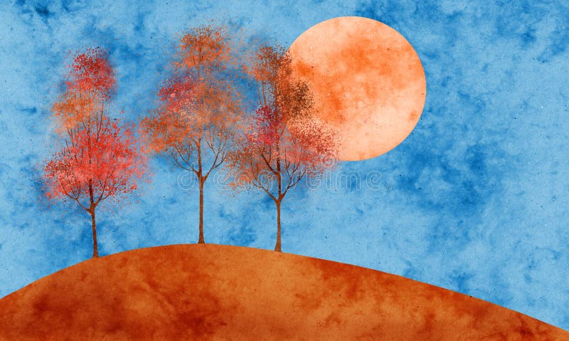 Coucher Du Soleil D'automne Illustration de Vecteur - Illustration du ...