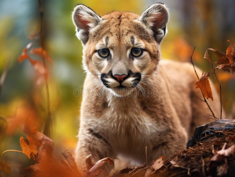Cougar Cub stock illustration. Illustration of wild - 293689377