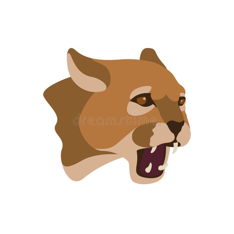 Cougar Head Face Vector Illustration Style Flat Stock Vector ...