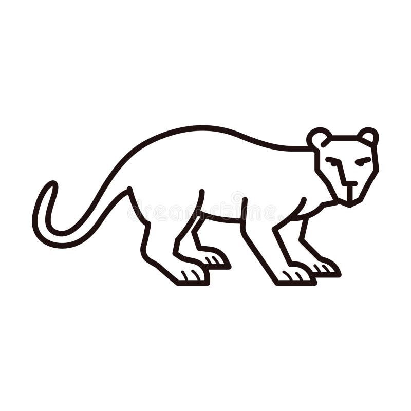 Cougar Icon in Filled, Thin Line, Outline and Stroke Style. Vector Illustration of Two Colored ...