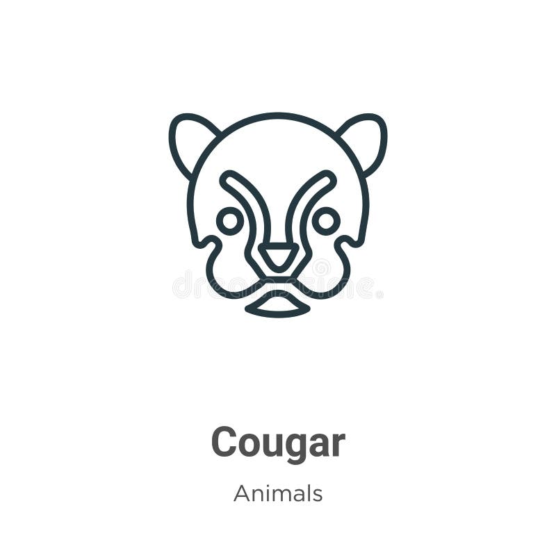 Cougar Outline Vector Icon. Thin Line Black Cougar Icon, Flat Vector Simple Element Illustration ...