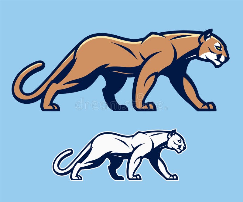Leaping Cougar Vector Mascot Stock Vector - Illustration of mountain ... Leaping Cougar Vector Mascot Stock Vector - Illustration of mountain ...