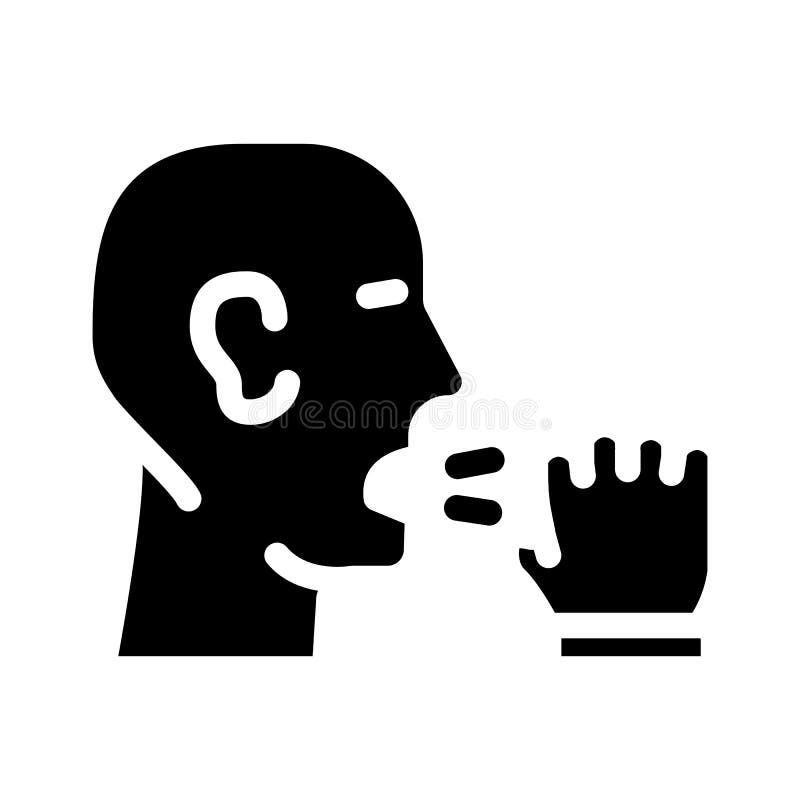 Cough Flu Glyph Icon Vector Illustration Flat Stock Vector ...
