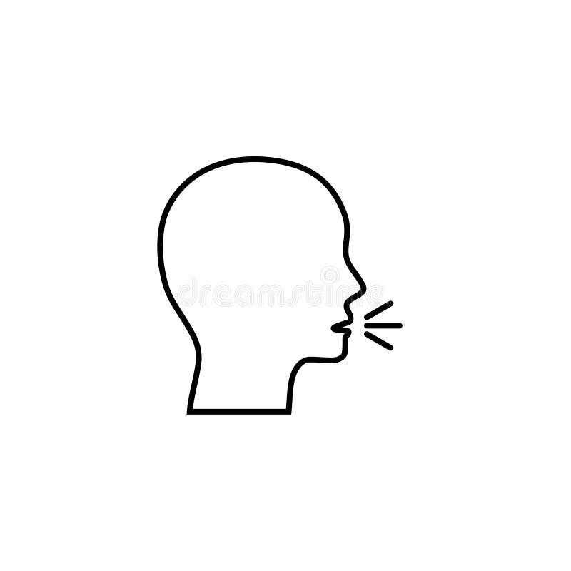 Cough Icon Isolated on White Background Stock Vector - Illustration of ...