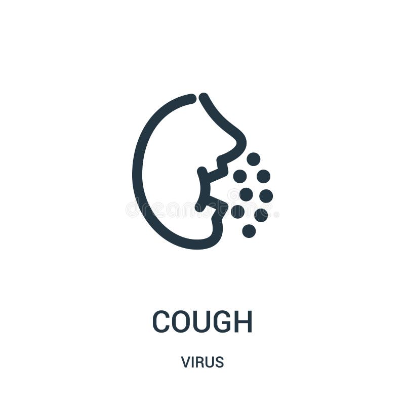 Cough Icon Vector from Virus Collection. Thin Line Cough Outline Icon ...