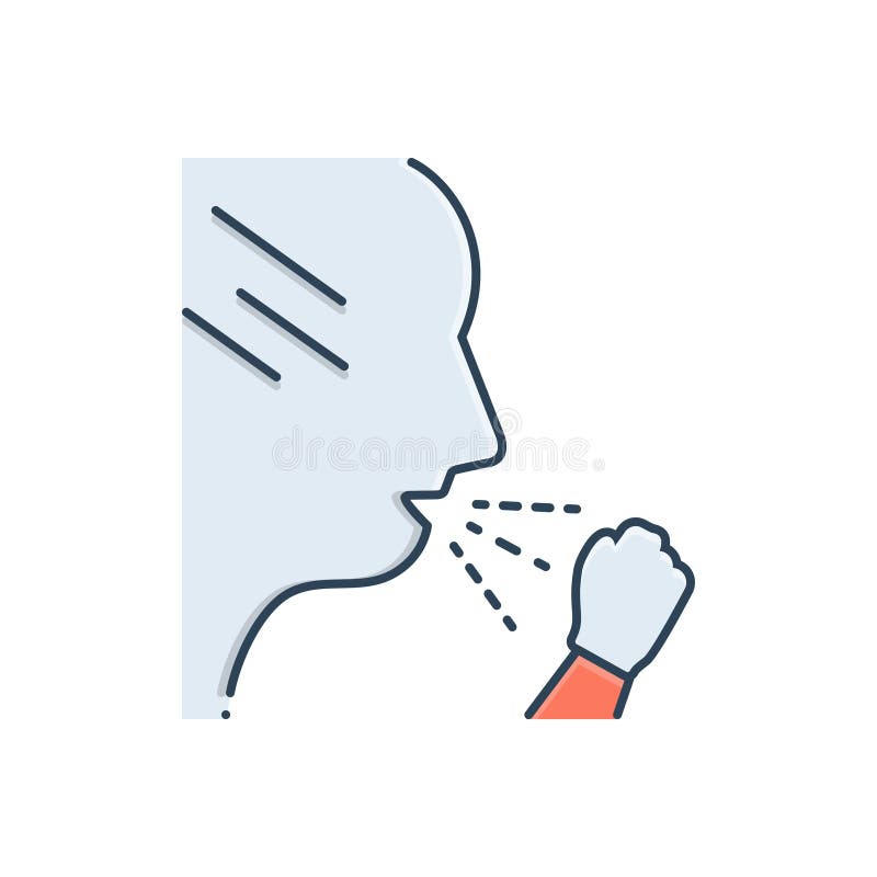 Color Illustration Icon for Cough Infection, Virus and Epidemiology ...