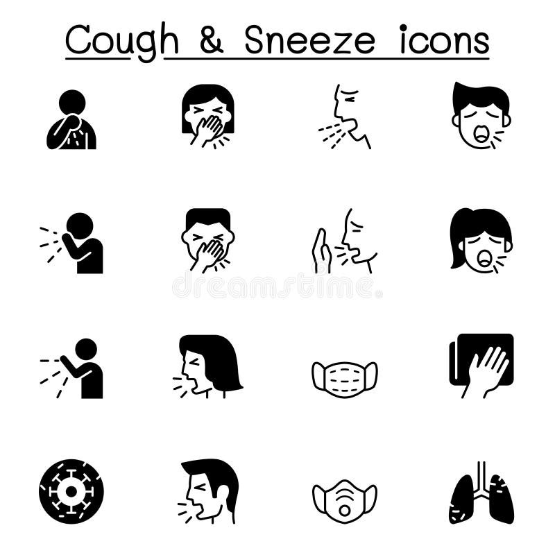 Cough & Sneeze Icons Set Vector Illustration Graphic Design Stock ...