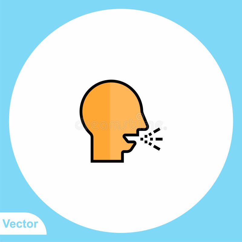 Cough Vector Icon Sign Symbol Stock Illustration - Illustration of head ...