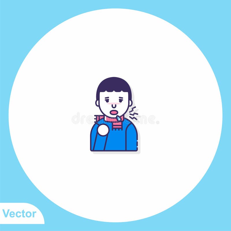 Cough Vector Icon Sign Symbol Stock Vector - Illustration of person ...