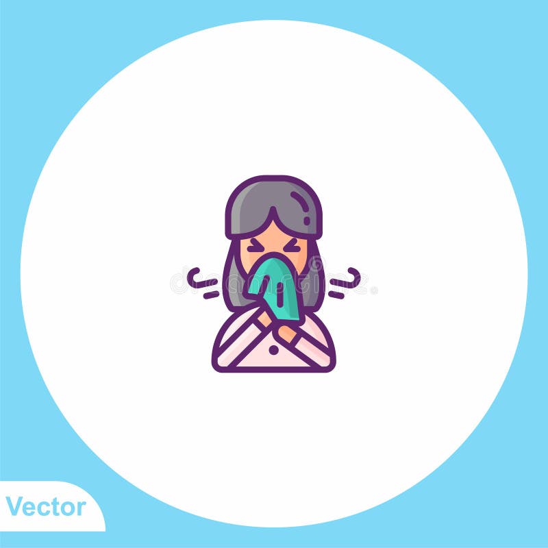 Cough Vector Icon Sign Symbol Stock Illustration - Illustration of ...