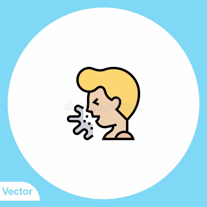 Cough Vector Icon Sign Symbol Stock Vector - Illustration of illness ...