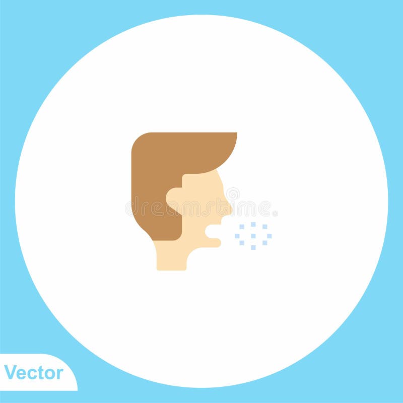 Cough Vector Icon Sign Symbol Stock Vector - Illustration of face, oral ...