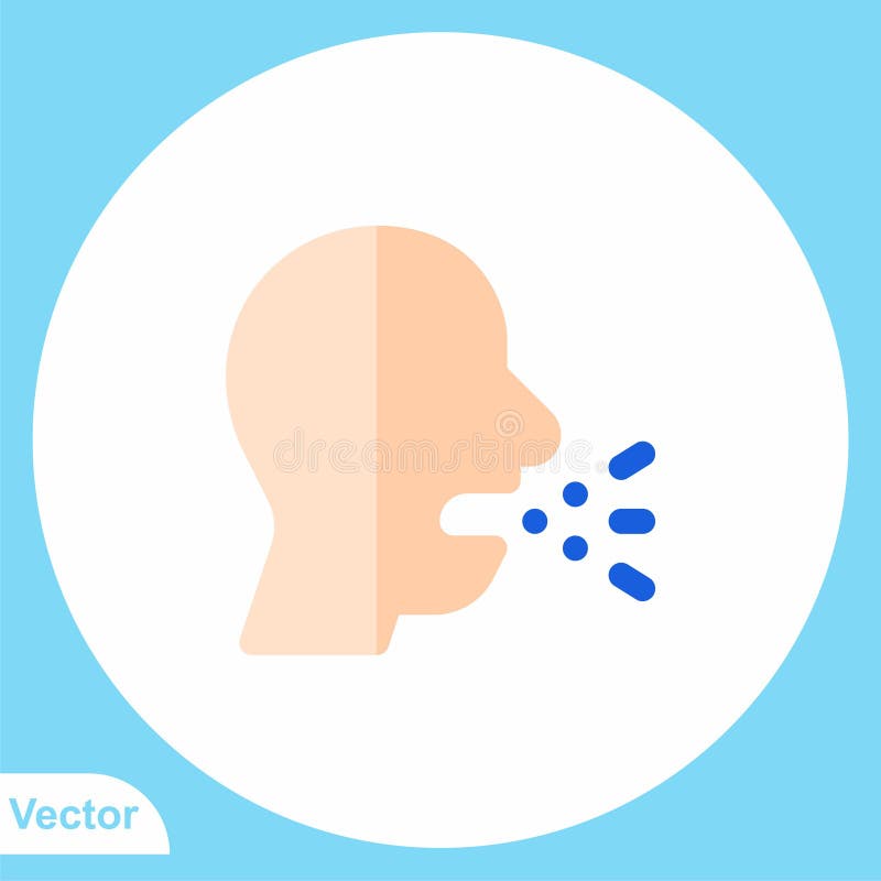 Cough Vector Icon Sign Symbol Stock Illustration - Illustration of ...