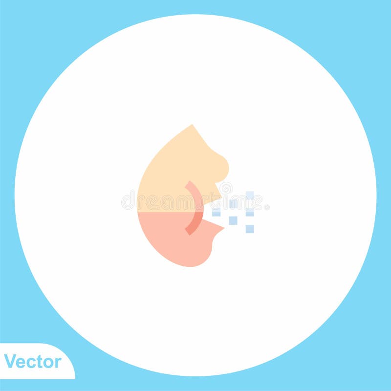 Cough Vector Icon Sign Symbol Stock Vector - Illustration of label ...