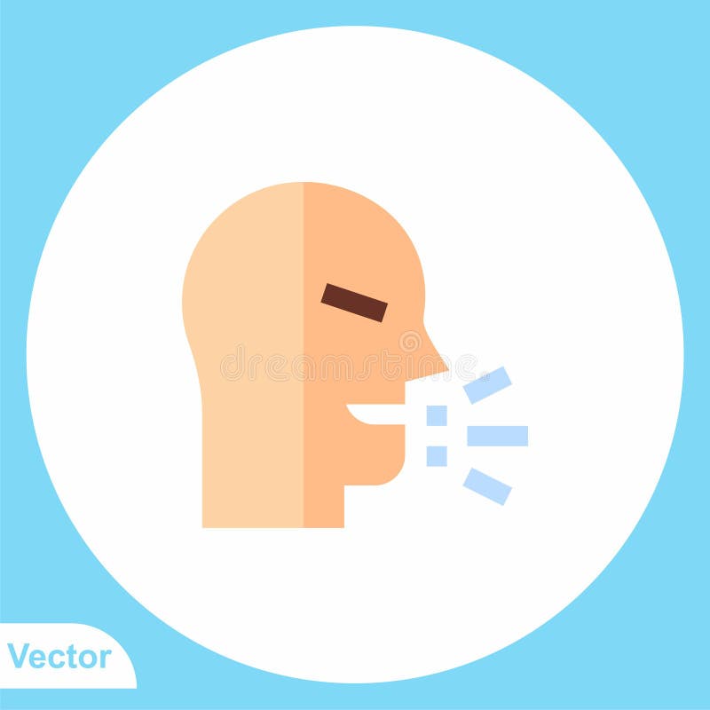 Cough Vector Icon Sign Symbol Stock Vector - Illustration of head ...