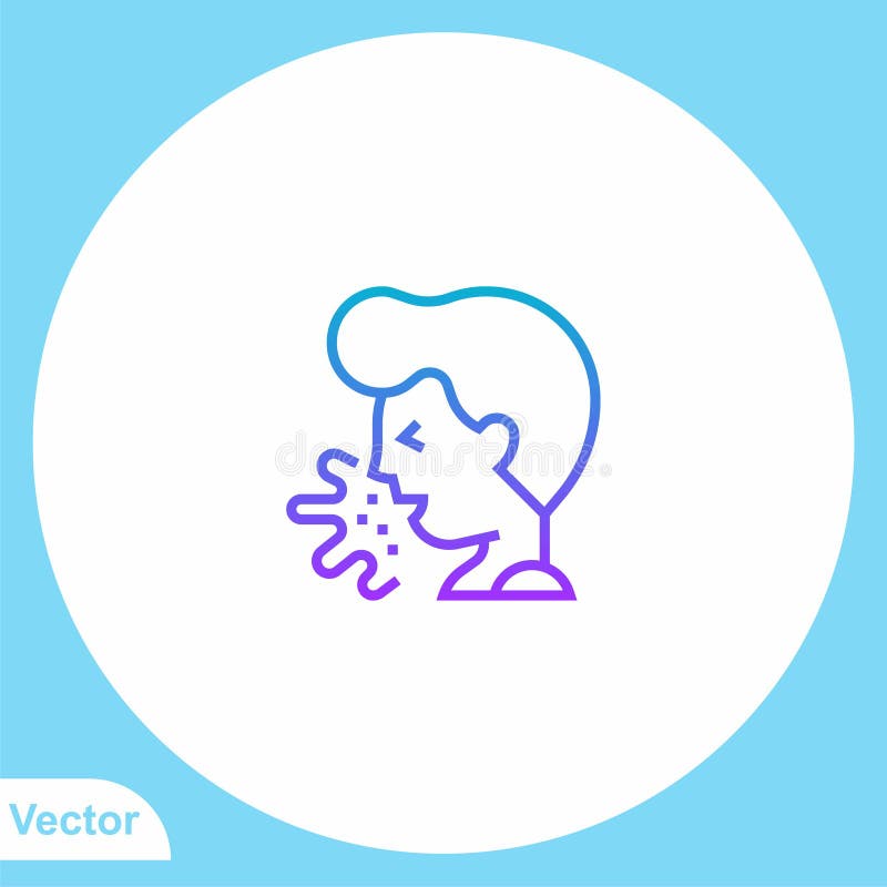 Cough Vector Icon Sign Symbol Stock Illustration - Illustration of lung ...