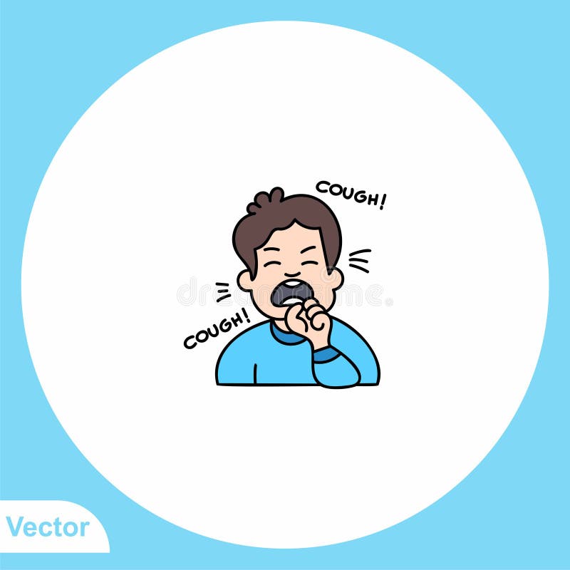 Cough Vector Icon Sign Symbol Stock Vector - Illustration of grippe ...