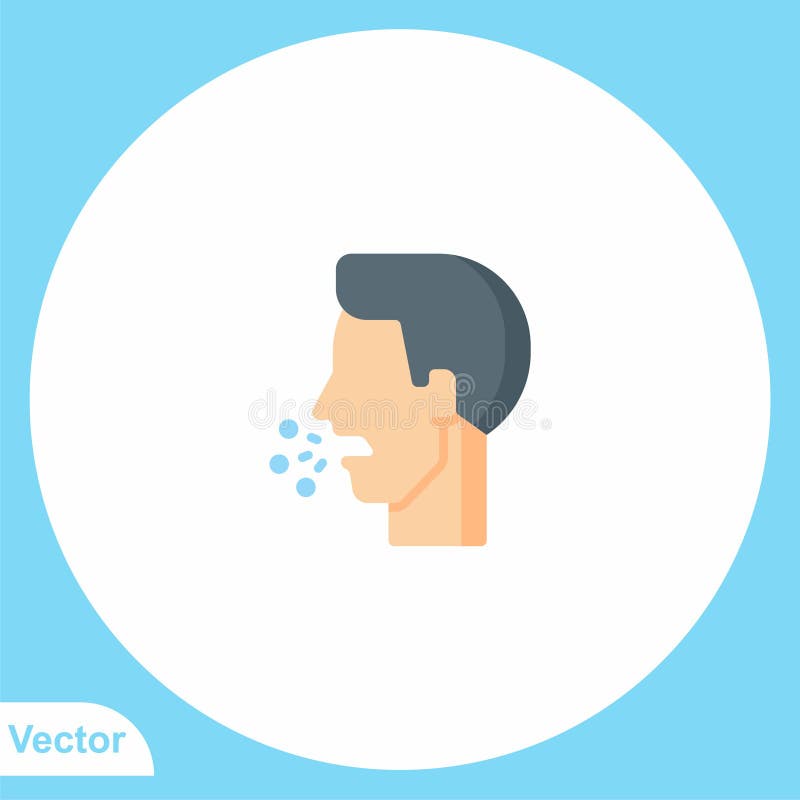 Cough Vector Icon Sign Symbol Stock Illustration - Illustration of lung ...