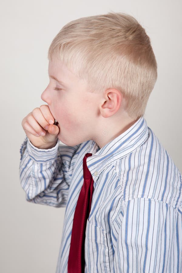 Child Coughing or Sneezing into Arm Stock Image - Image of disease ...