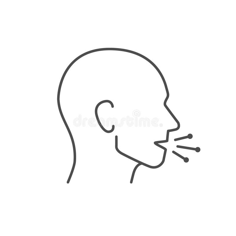 Coughing Person Line Outline Icon Stock Vector - Illustration of design ...