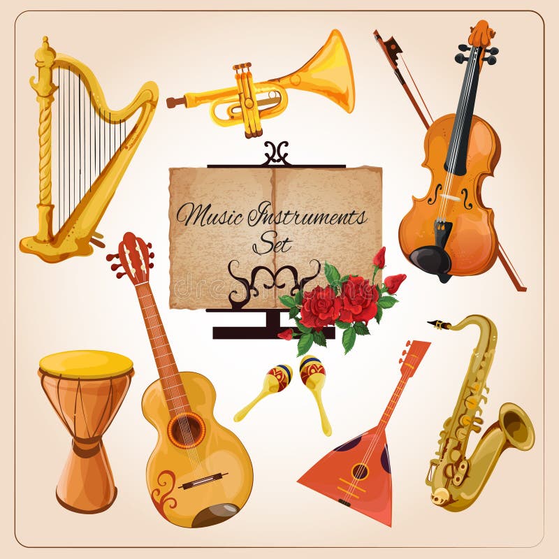 Couleur D'instruments De Musique Illustration de Vecteur - Illustration ...