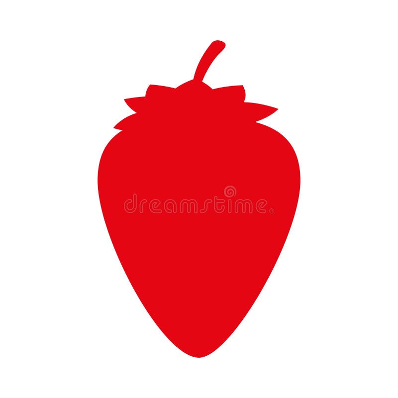 Couleur Rouge De Silhouette Avec Le Fruit De Fraise Illustration Stock ...