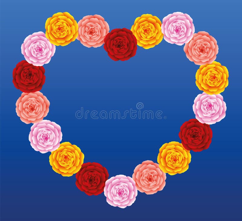 Couleurs du Cœur de Roses illustration de vecteur. Illustration du ...