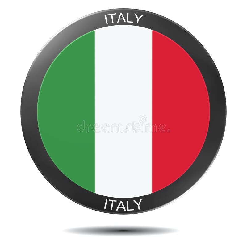 Couleurs De Drapeau De L'Italie Sur Le Label Rond Illustration Stock ...