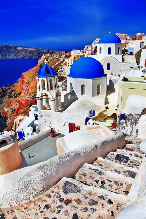 Couleurs de Santorini image stock. Image du rétro, hôtel - 19367885