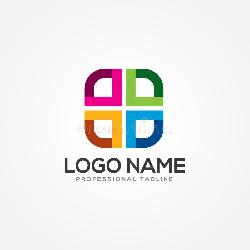Couleurs Multiples Logo Design Illustration de Vecteur - Illustration ...