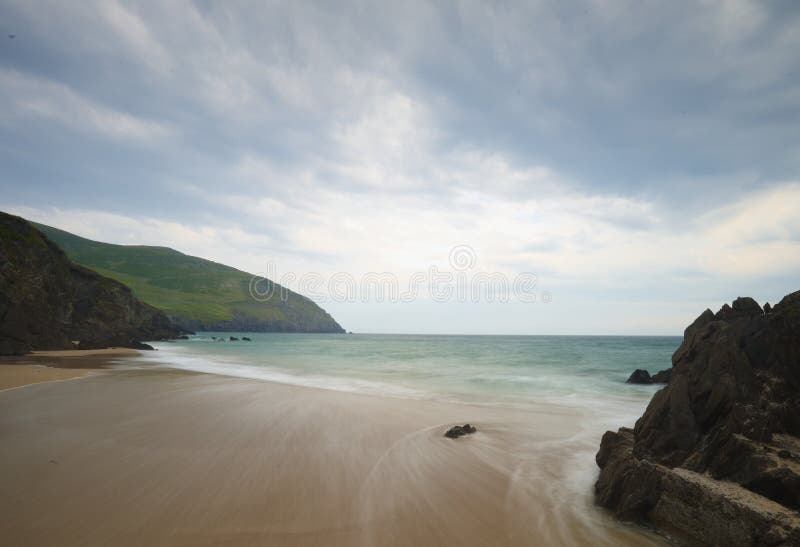 Coumeenoole Beach stock image. Image of sand, water, scenery - 9956167