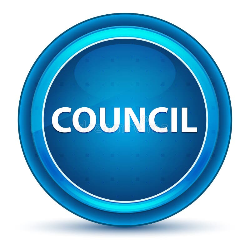 Council Eyeball Blue Round Button Stock Illustration - Illustration of ...