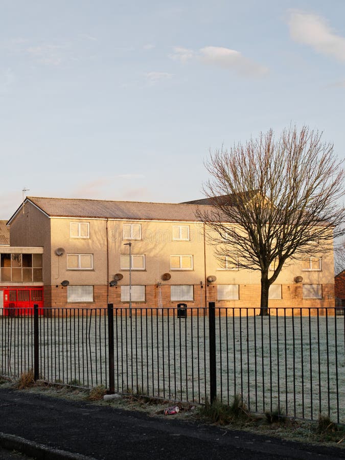 Council Flats in Poor Housing Estate Left Abandoned in Glasgow Stock ...