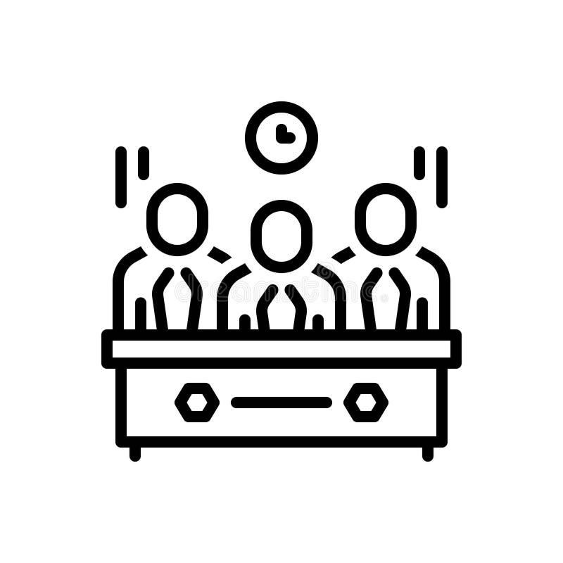 Black Line Icon for Council, Advisory and Synod Stock Illustration ...