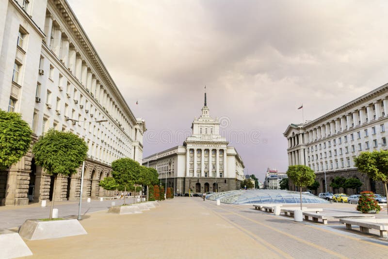 The Council Of Ministers Building In Central Sofia At Sunset Editorial ...