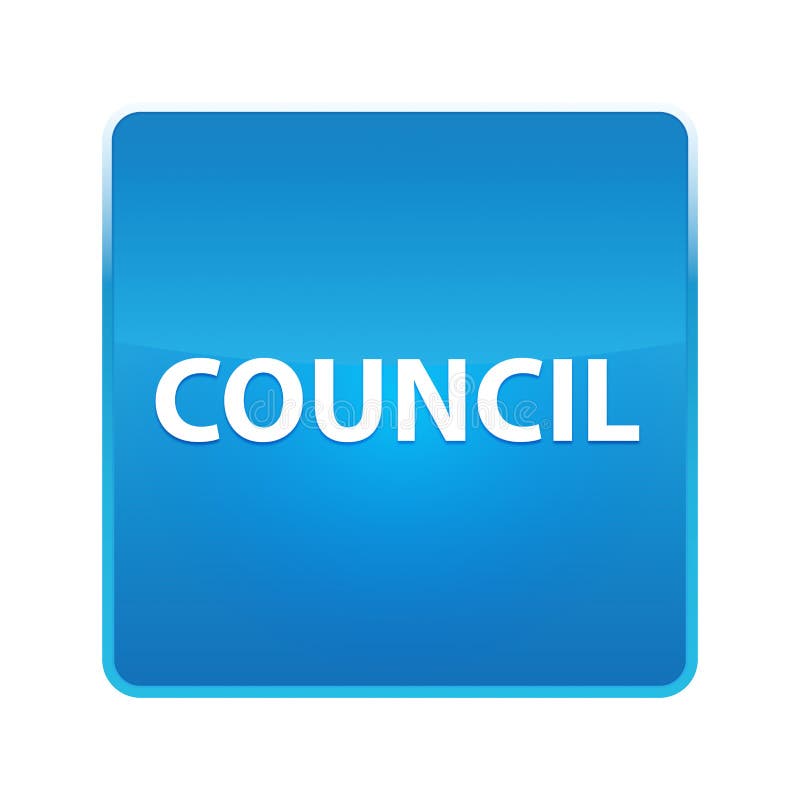 Council Shiny Blue Square Button Stock Illustration - Illustration of ...