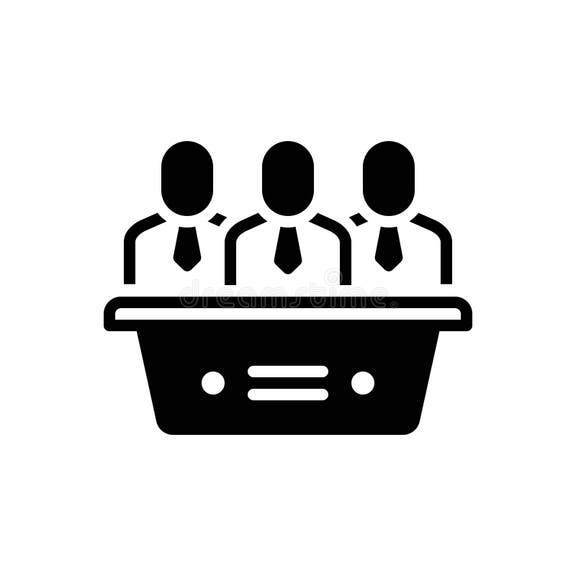 Black Solid Icon for Councils, Committee and Jury Stock Illustration ...