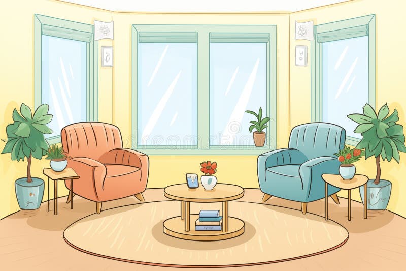 Counseling Room with a Round Table and Comfortable Seats Stock Photo ...