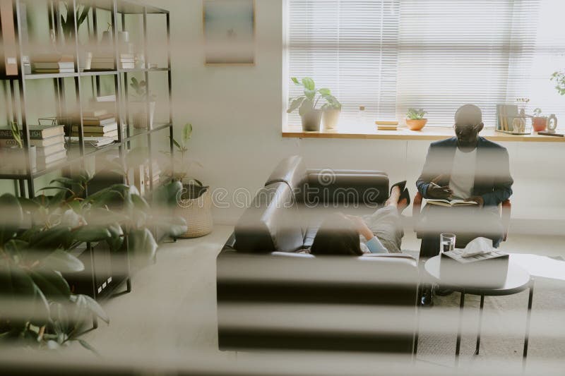 Counseling Session in Modern Office Setting with Natural Light Stock ...