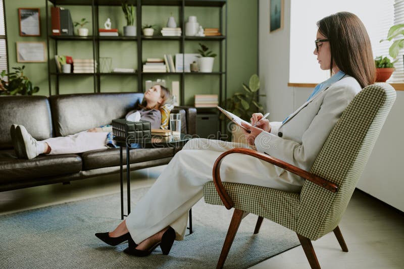 Counseling Session in Modern Therapy Office Setting Stock Photo - Image ...
