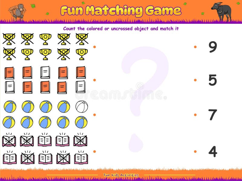 Count the Colored or Uncrossed Objects Part One Stock Vector ...