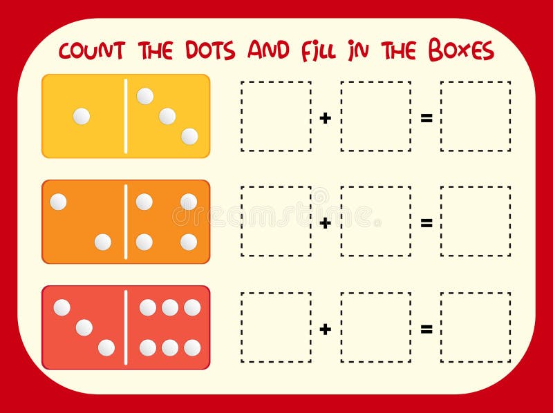 Count the Dot and Fill in the Boxes Stock Vector - Illustration of ...